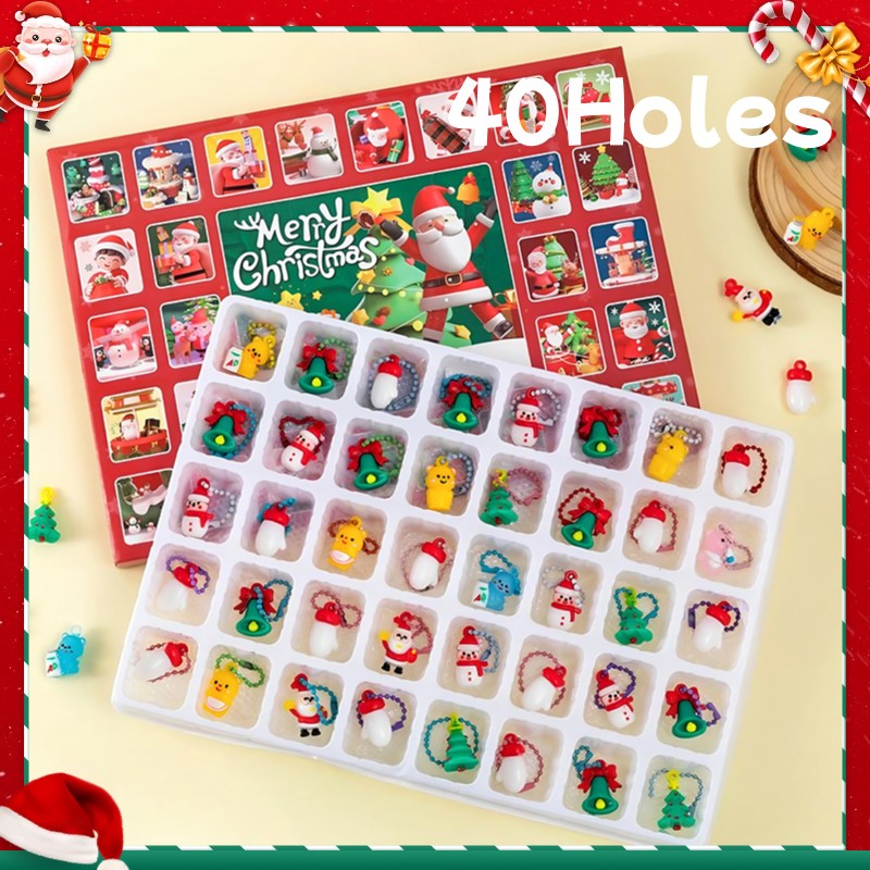 40 Hole Christmas keychain Surprise Blind Box Mini Santa Claus Elk Bell ...