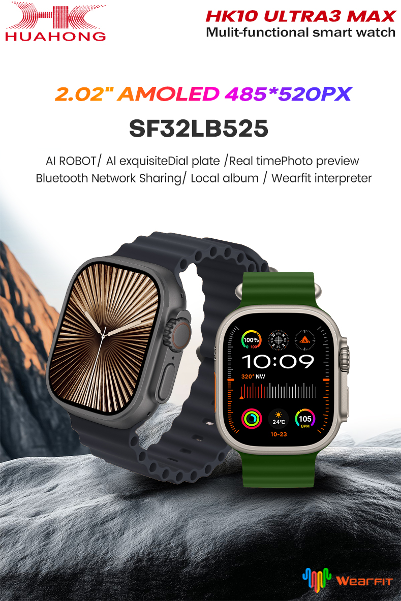 HK10 ULTRA 3 MAX GEN2 SmartWatch 4G ROM AI ROBOT 2.02 AMOLED Compass ...