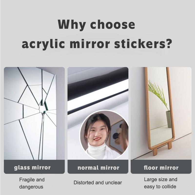 HD Acrylic Mirror Makeup Mirror Wall Mounted Mirror Full Length mirror ...