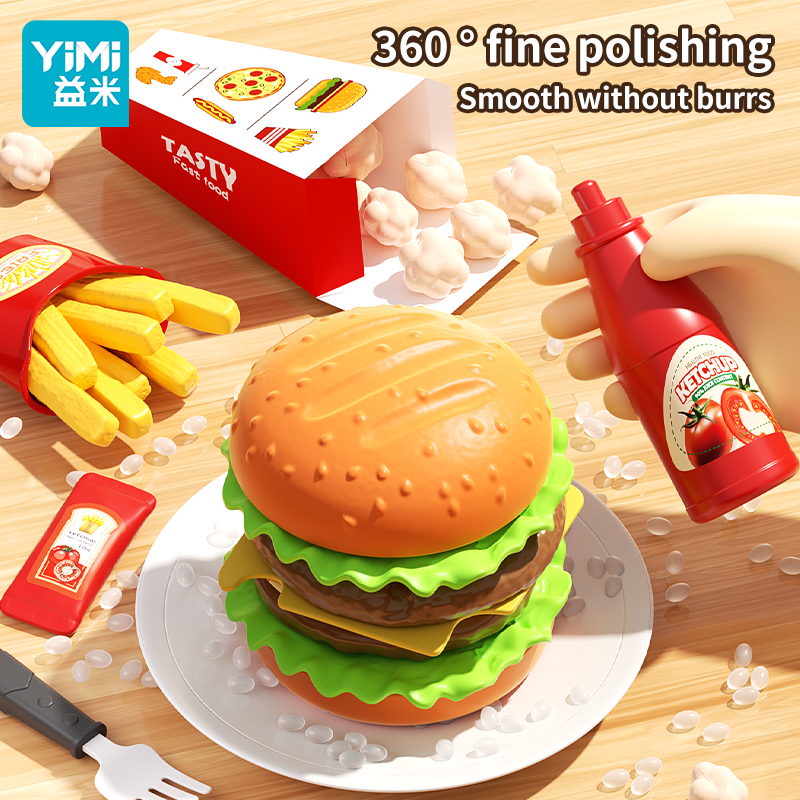 YIMI Burger French Fries Toy Set Fast Food Pretend Play Toy Kids Fried ...