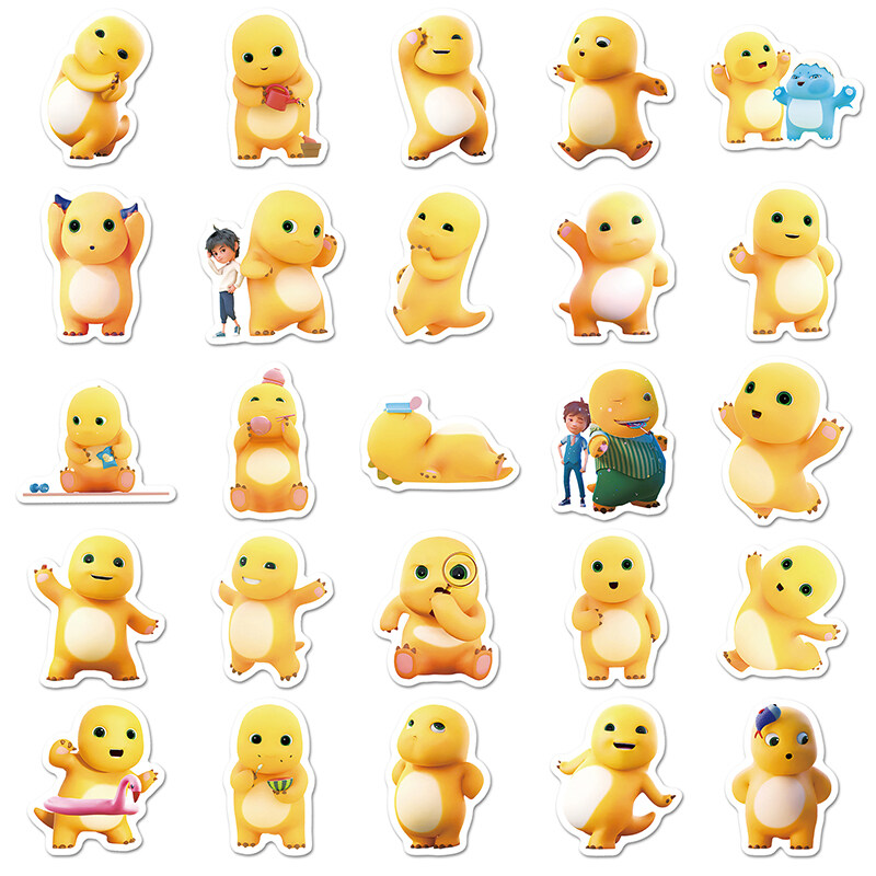 50PCS Milk Dragon Stickers Cute NAILONG Cartoon Decals Animation ...