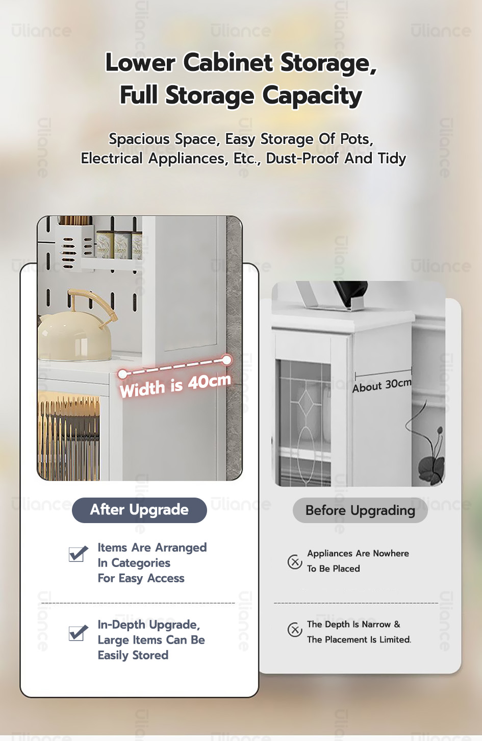 Uliance Kitchen Cabinet Rack Shelves Microwave Oven Rak Kitchen Storage ...