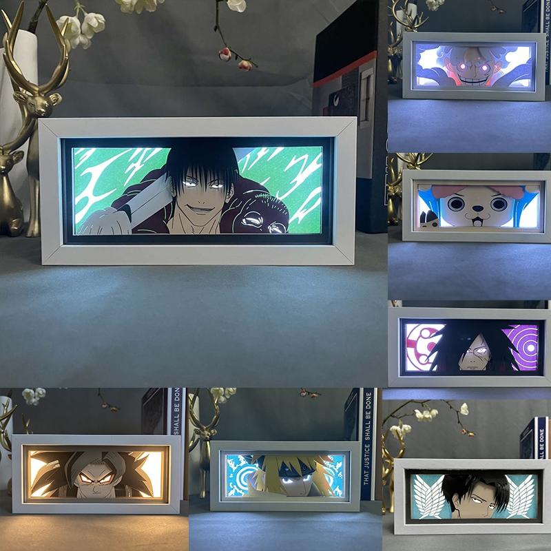 SALESJapan 3D Anime Light Box Cartoon one piece DRAGON BALL NARUTO jojo ...