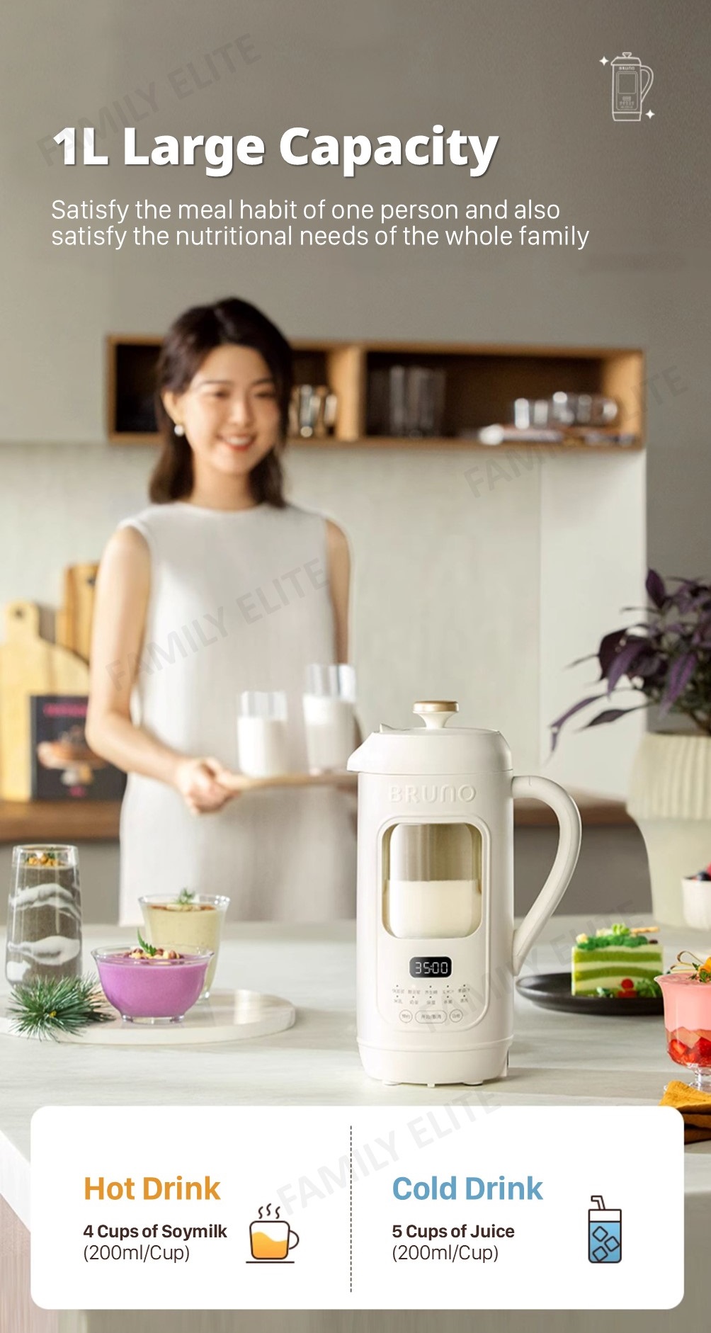 【MY STOCK】BRUNO Soymilk Maker 1000ml Glass Soya Bean Machine Food ...