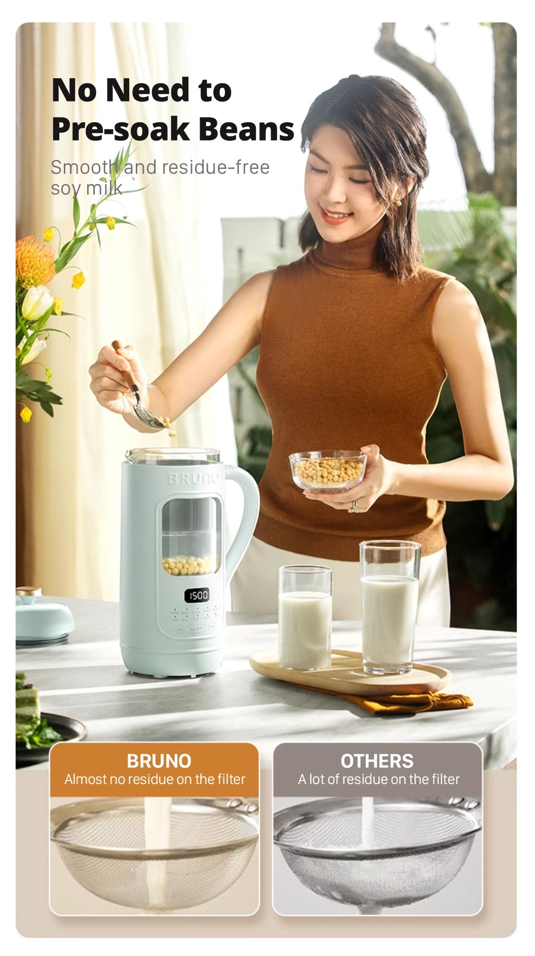 【MY STOCK】BRUNO Soymilk Maker 1000ml Glass Soya Bean Machine Food ...