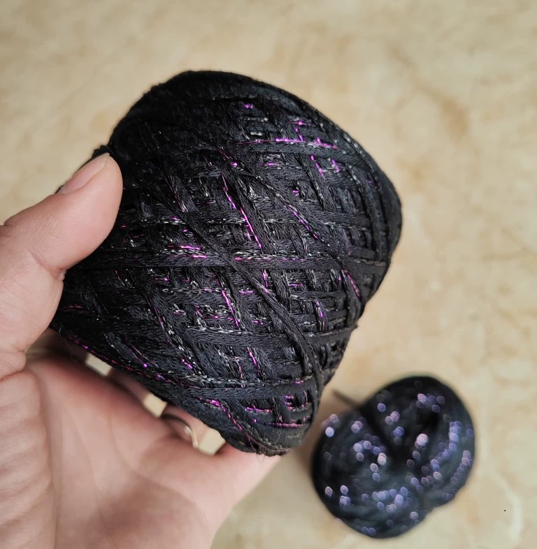 Benang kait Bling Bling Tape Yarns Mixed Yarn Shine Wool Yarn for DIY ...
