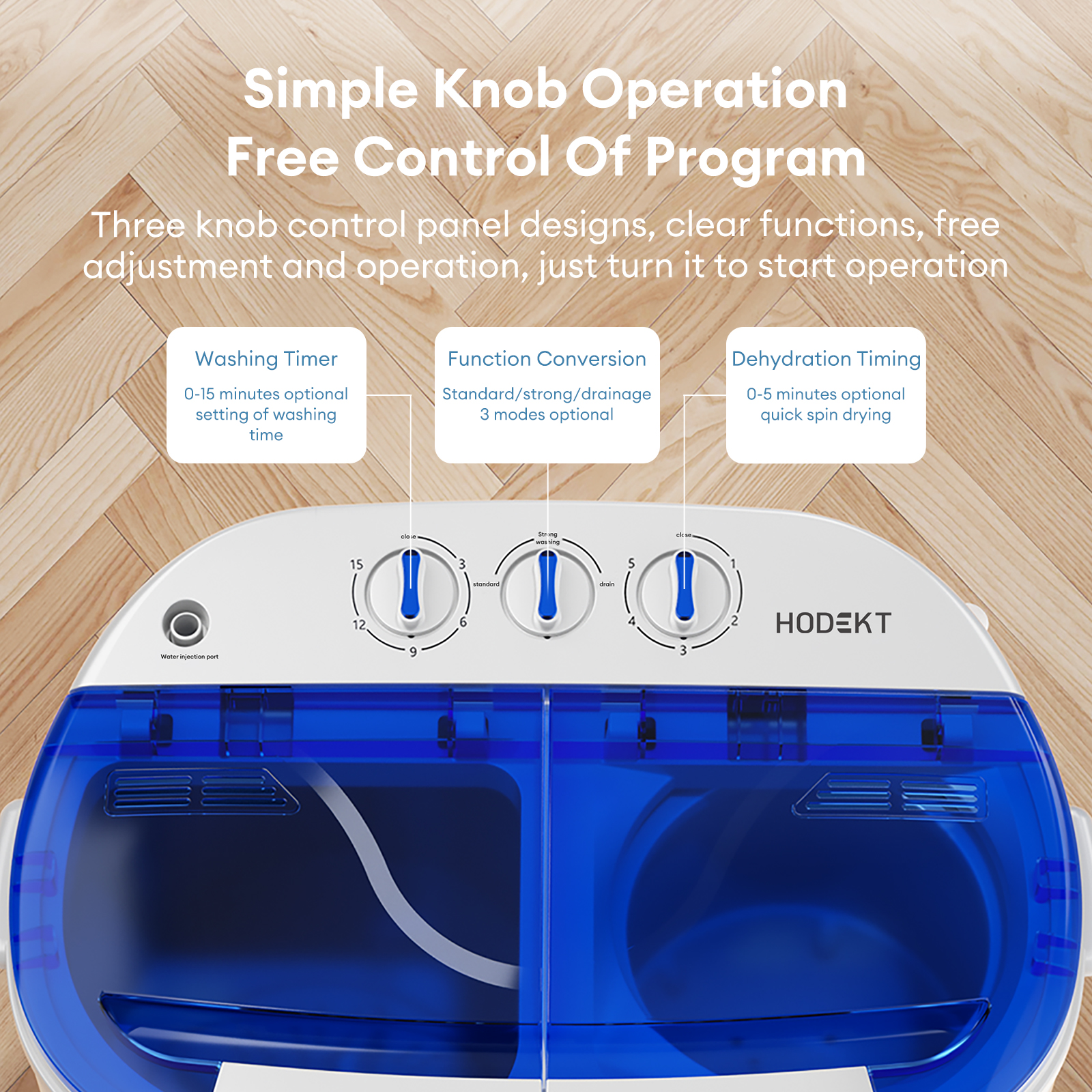 HODEKT 8.5kg Mesin Basuh 2 In 1 Twin-Tubs Washing Machine Blue Light ...