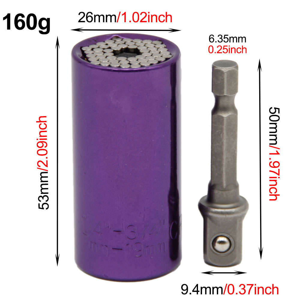 Universal Universal Socket Wrench Set 7-19mm Multifunctional Universal ...