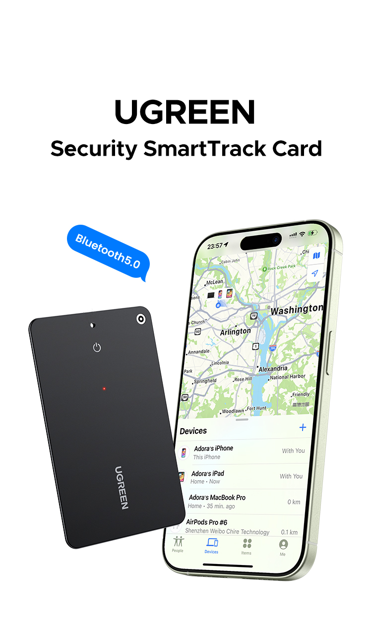 UGREEN Smart GPS Tracker Mini Tracking Device For Apple Find My APP ...