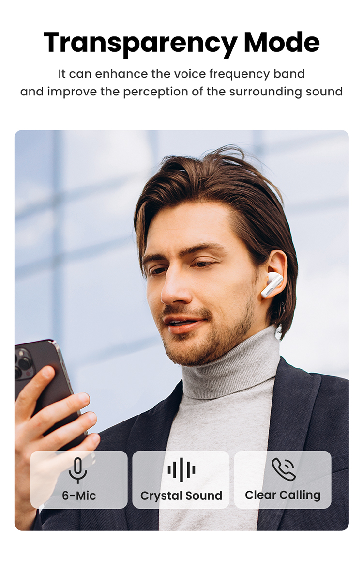 UGREEN HiTune T6s Hybrid Active Noise-Cancelling Earbuds Active Noise Cancellation Bluetooth 5.3 ...