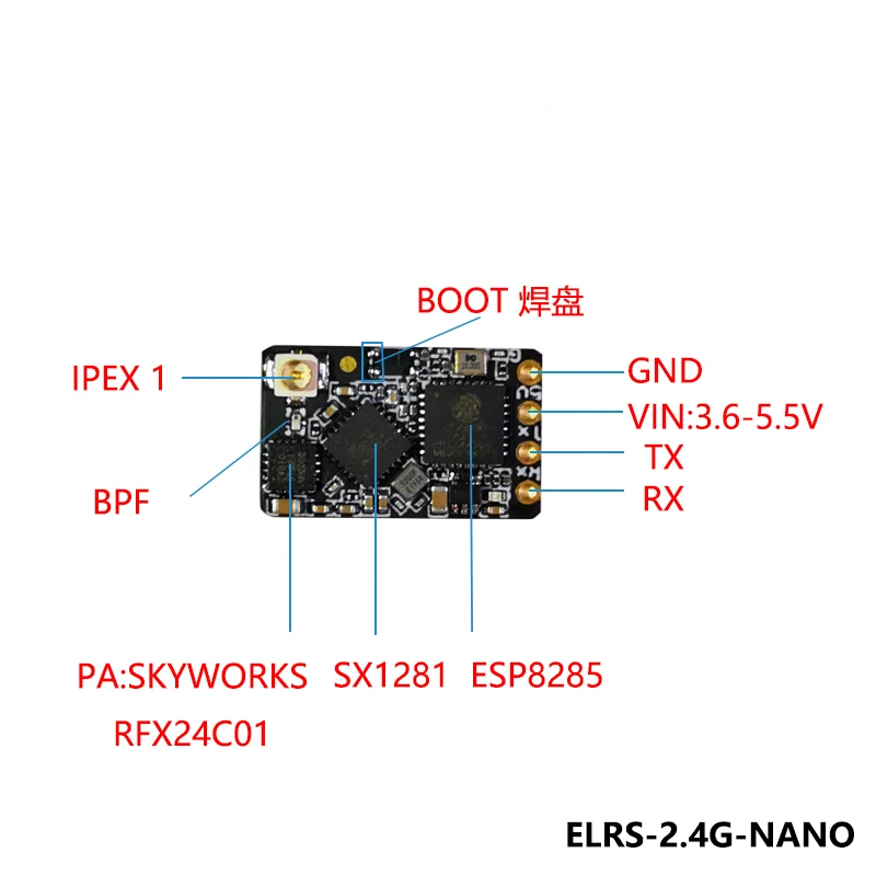 ELRS 2.4GHz NANO ExpressLRS Receiver With T Type Antenna Support Wifi ...