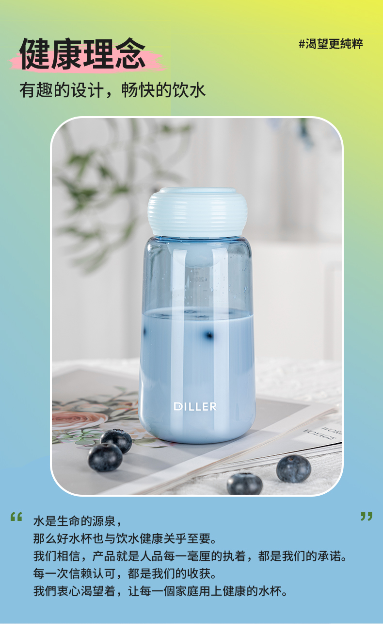 Diller Water Bottle With Tea Filter Tritan BPA Free Drinking Bottle For ...