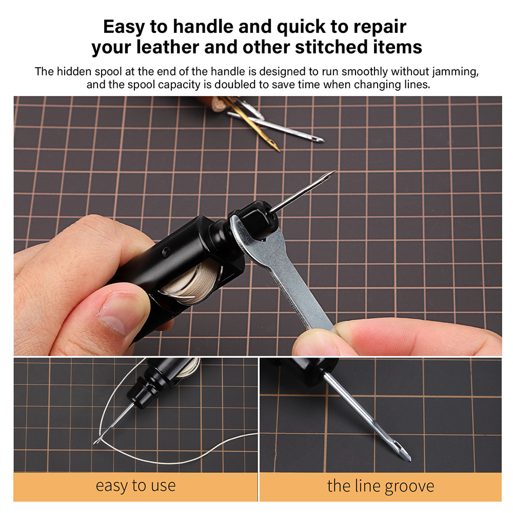 WUTA New Leather Sewing Awl Thread Kit Speedy Stitcher DIY Leather ...