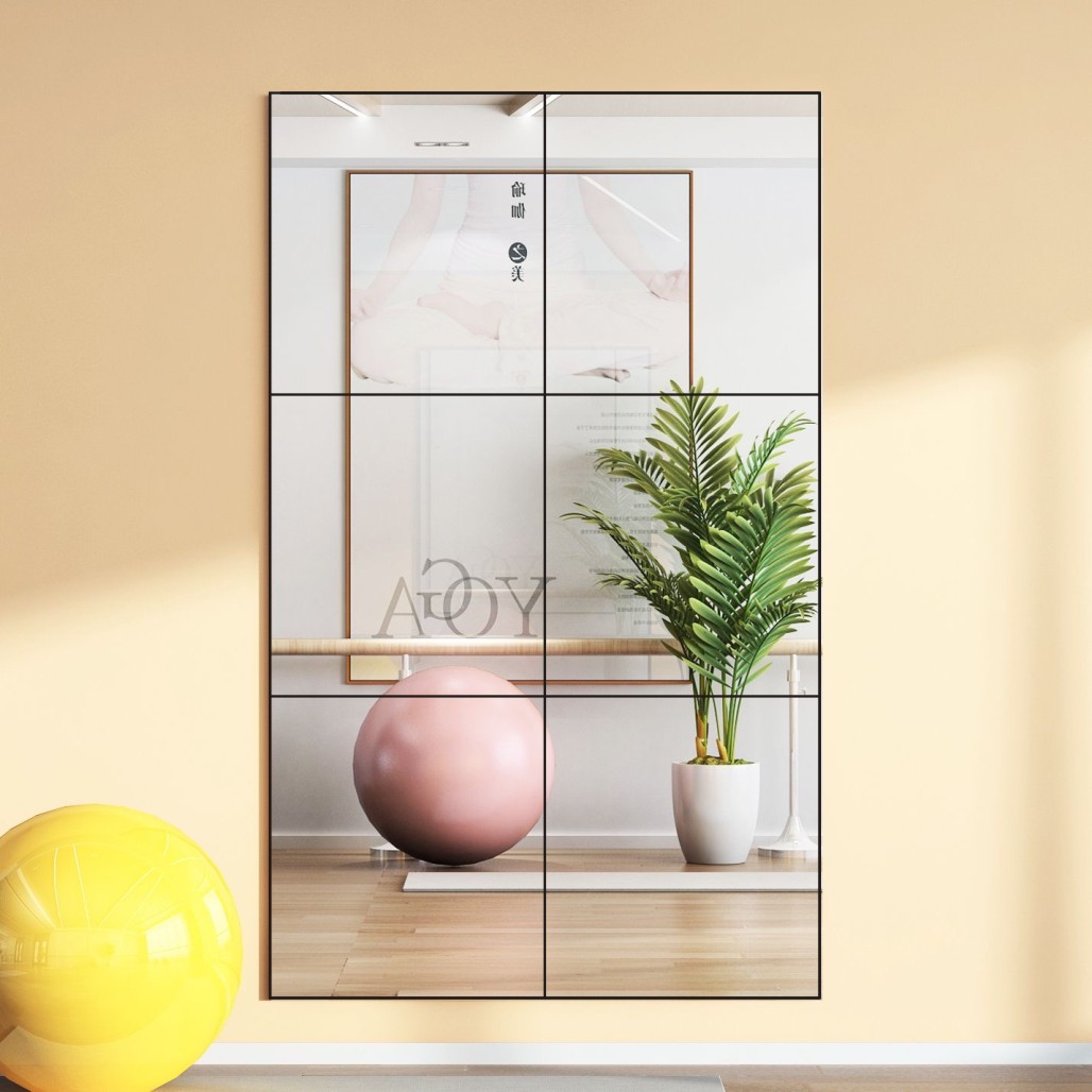 Square 30x60CM acrylic high-definition mirror bathroom self-adhesive ...