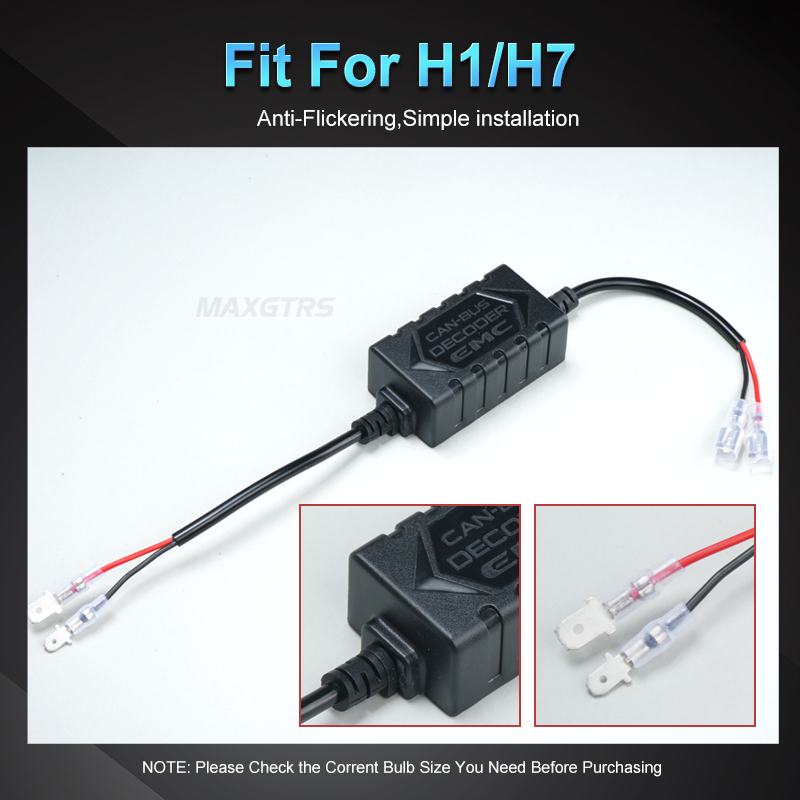 MAXGTRS H1 H3 H4 H7 H8 H11 9005 9006 9004 9007 EMC Car LED HID Decoder ...
