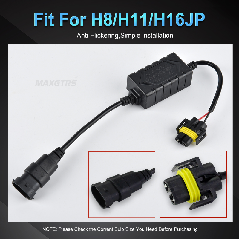 MAXGTRS H1 H3 H4 H7 H8 H11 9005 9006 9004 9007 EMC Car LED HID Decoder ...