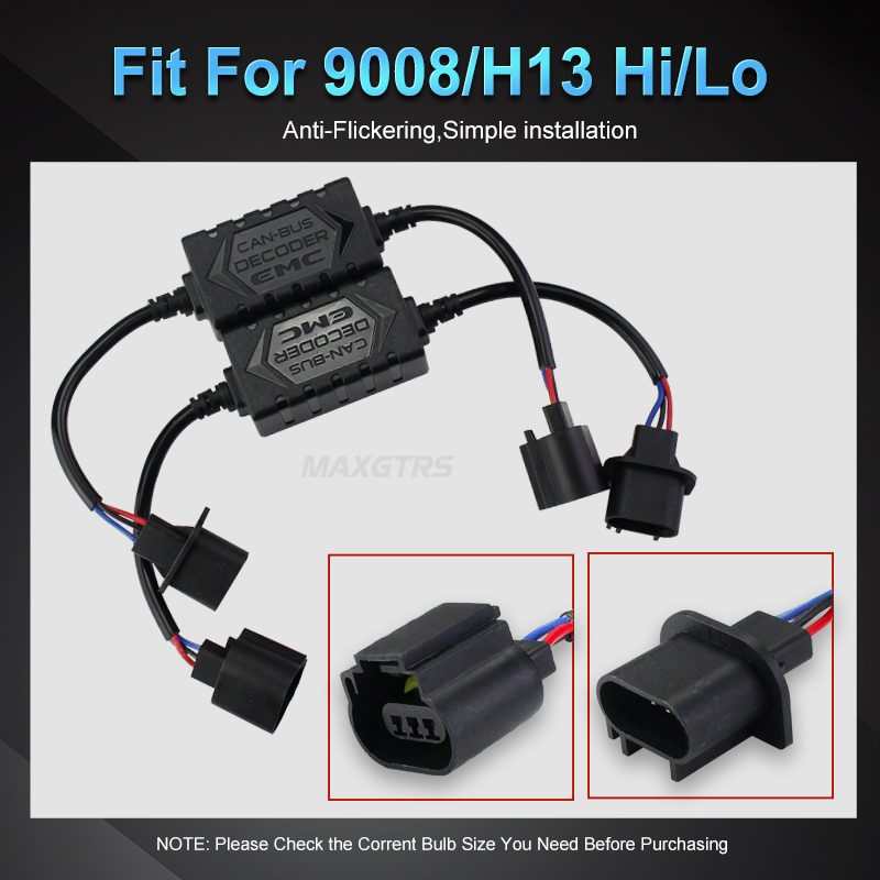 MAXGTRS H1 H3 H4 H7 H8 H11 9005 9006 9004 9007 EMC Car LED HID Decoder ...