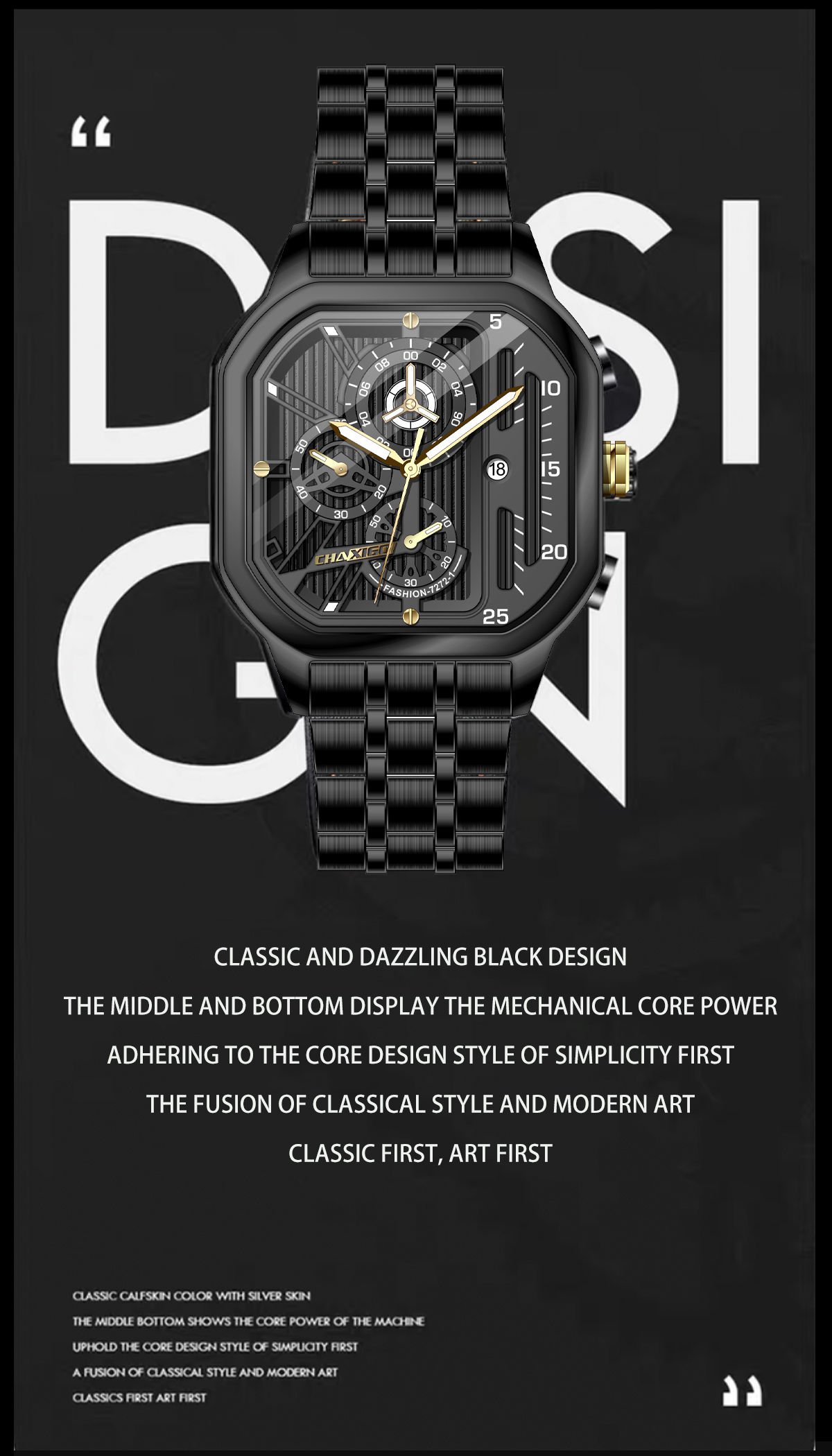 CHAXIGO Men's Quartz Watches Alloy Dials Business Men's Watches ...