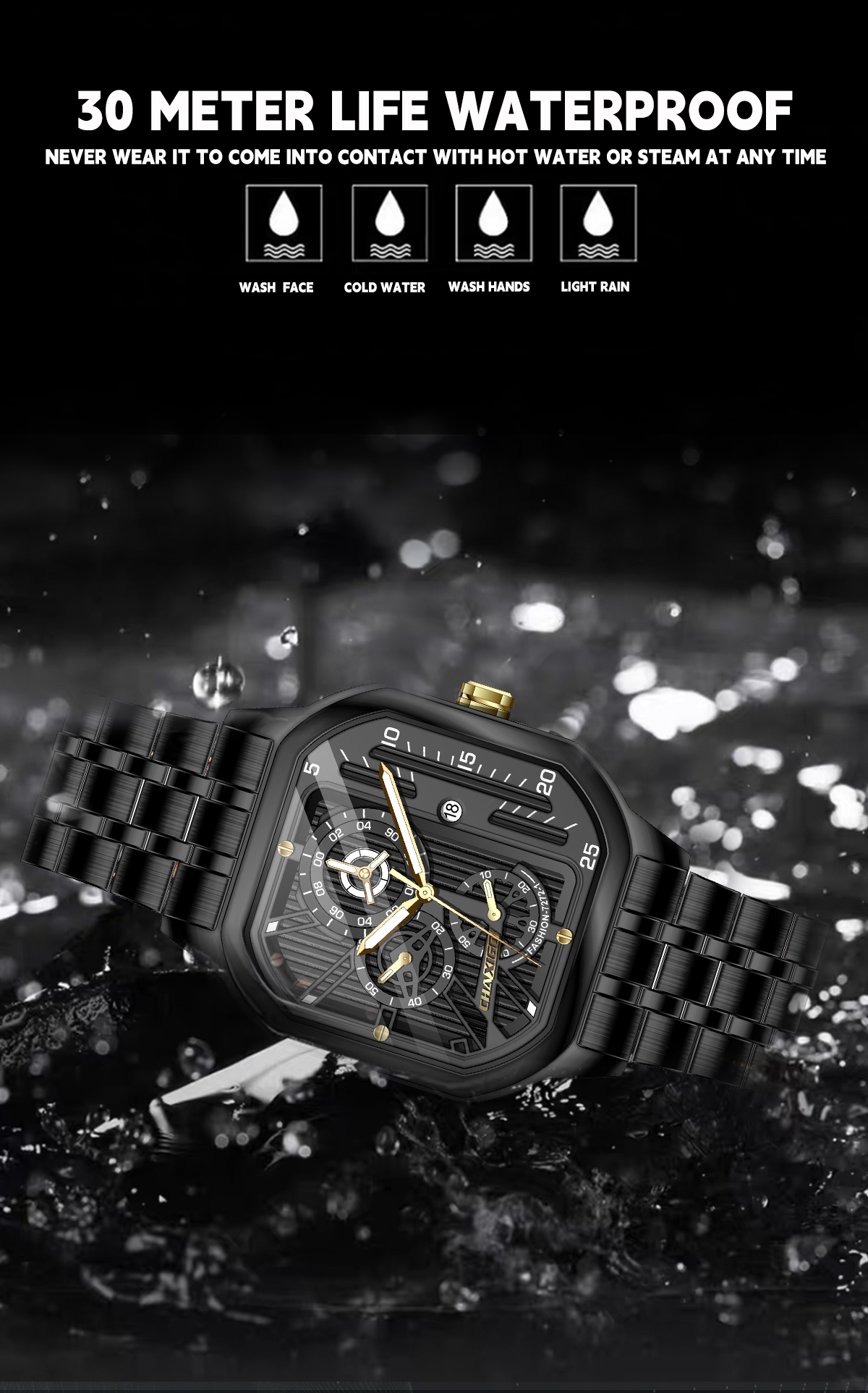 CHAXIGO Men's Quartz Watches Alloy Dials Business Men's Watches ...