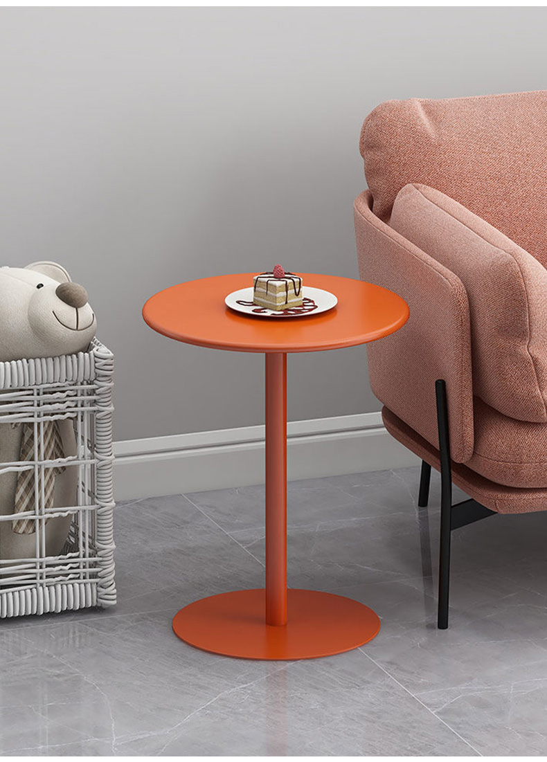 Nordic Iron Art Coffee Table Modern Sofa Side Table Cafe Small Round ...