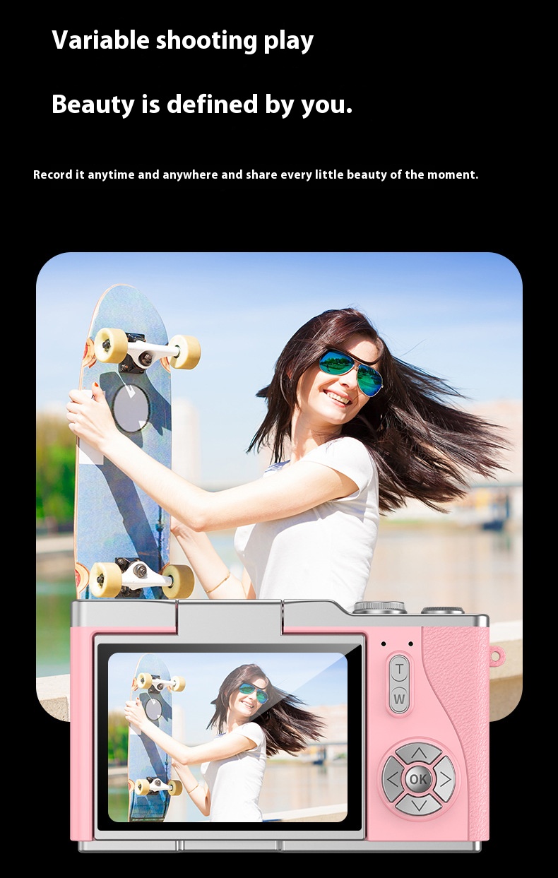 YMX 007 Flip Screen Digital Camera Kids Entry Level CCD Digital Camera - Photographic Digital ...