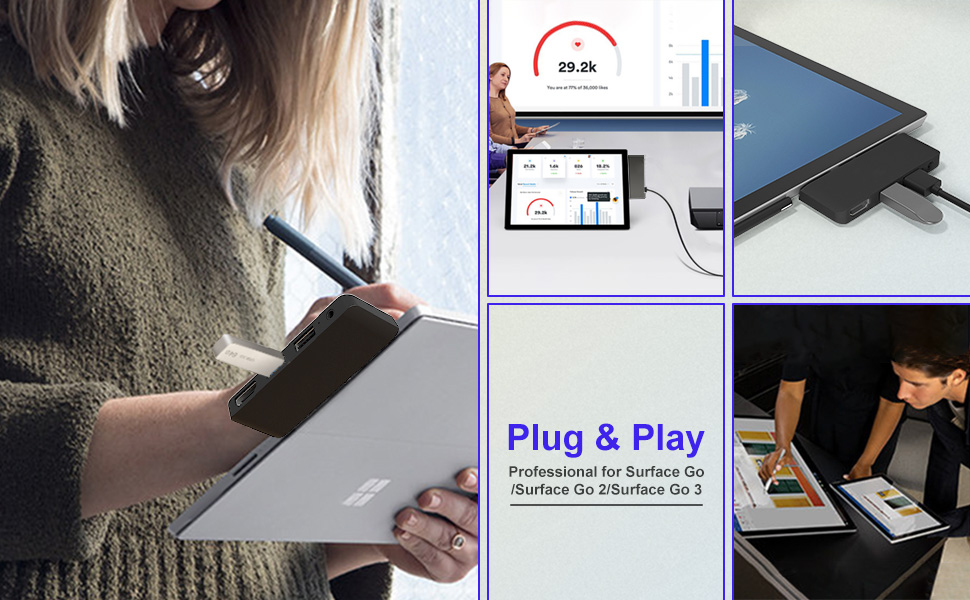 Surface Go/Go2/Go3/Go4 Docking Station 4in1 Microsoft Surface Go ...