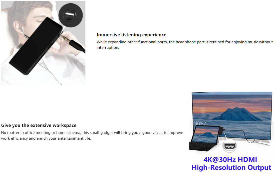 Surface Go/Go2/Go3/Go4 Docking Station 4in1 Microsoft Surface Go ...