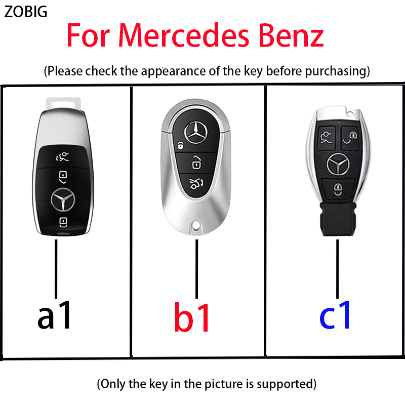 ZOBIG Aluminum alloy+TPU Car Key Cover Case fit for 2024 Mercedes Benz ...