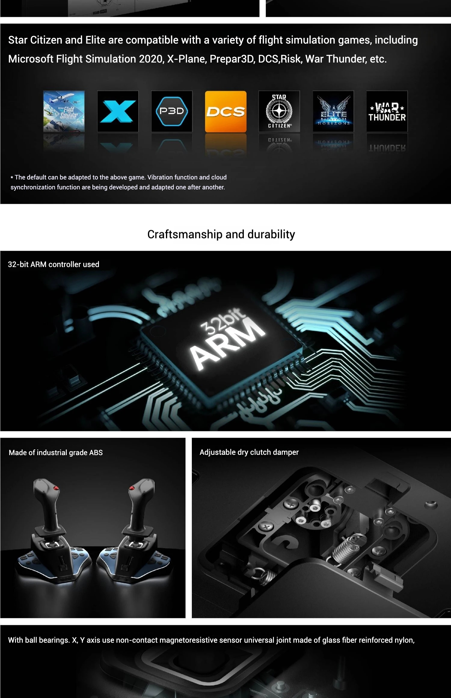 Simulation Airbus Flight Rocker Vibration Controller Joystick Controller for PC Flight Joystick ...