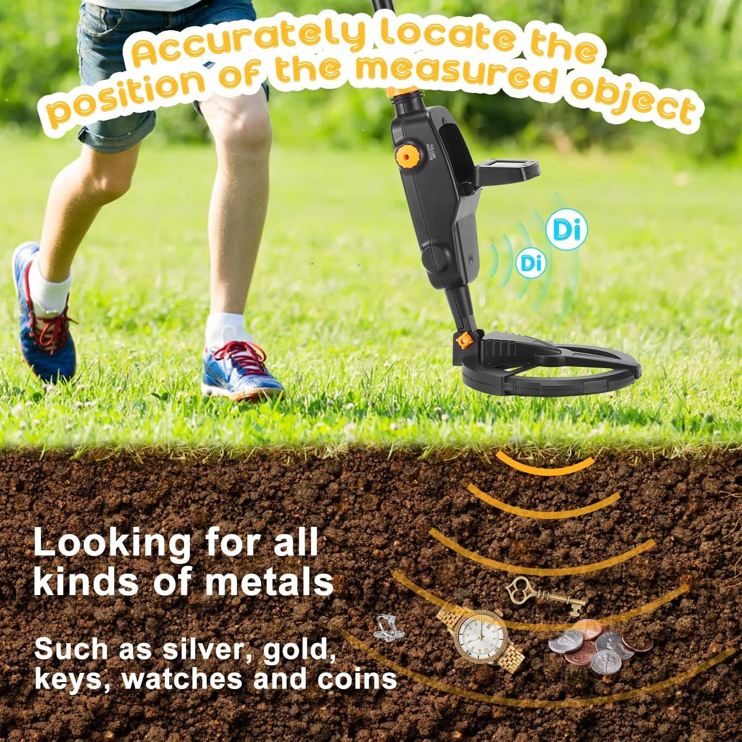MD1008A pengesan logam Metal Detector treasure hunting tracker finder ...