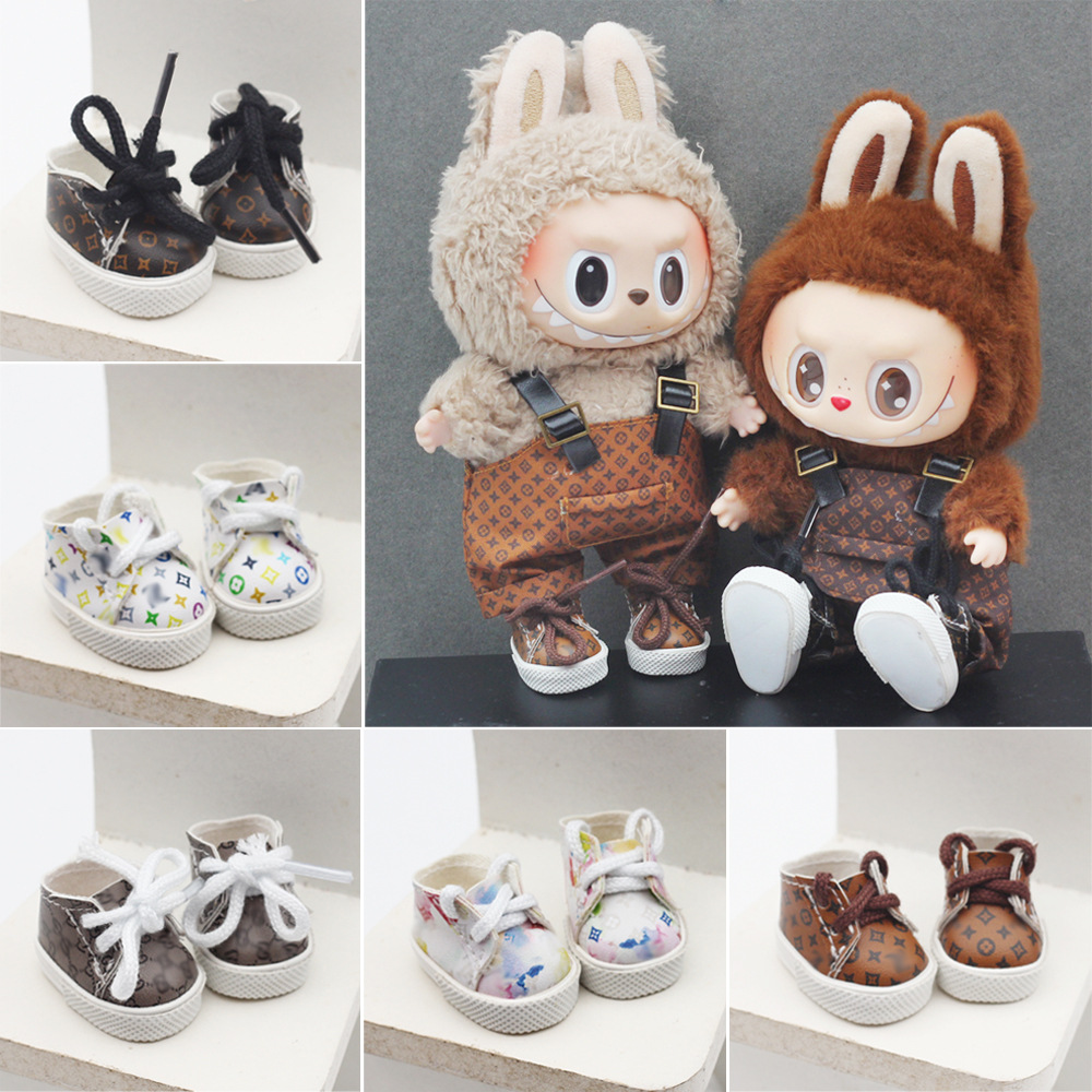 15cm 17cm Labubu shoes Labubu V1 V2 have a seat macaron doll clothing ...