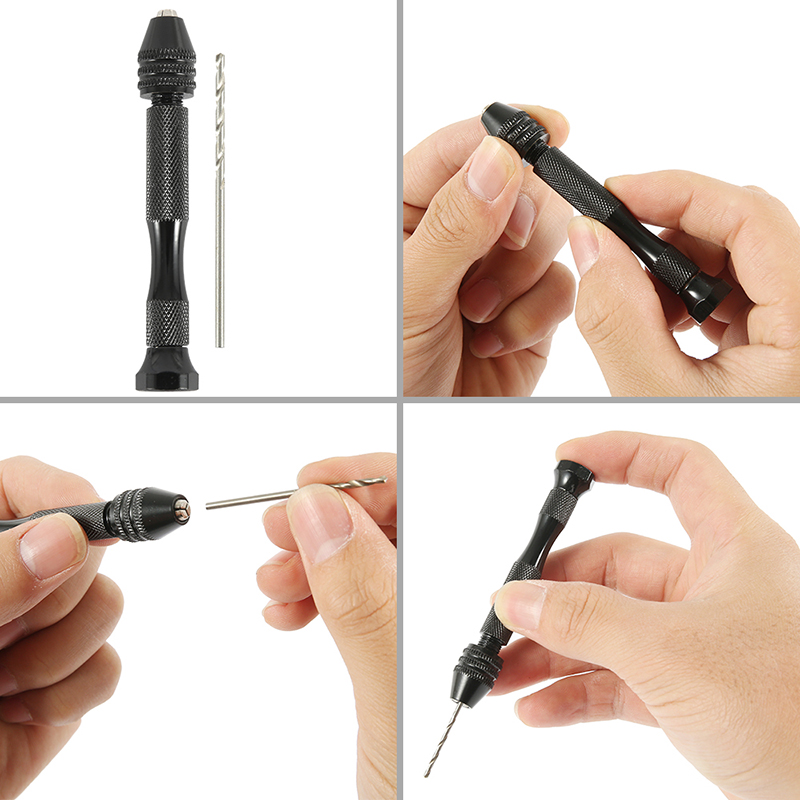 KIPRUN 49pcs Mini Micro Aluminum Hand Drill With Keyless Chuck HSS ...