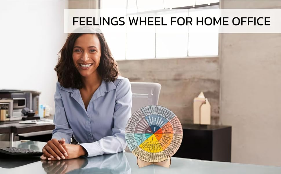 Feelings Wheel Therapy Office Desk Decor - Double Sided Mental Health ...
