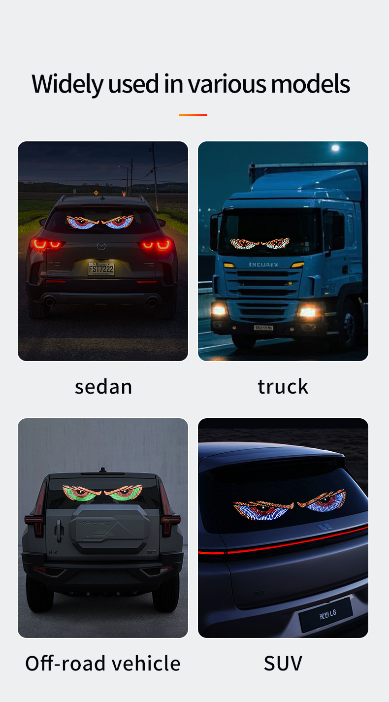 Car dynamic LED lights, devil's eye, rear windshield lights, car ...