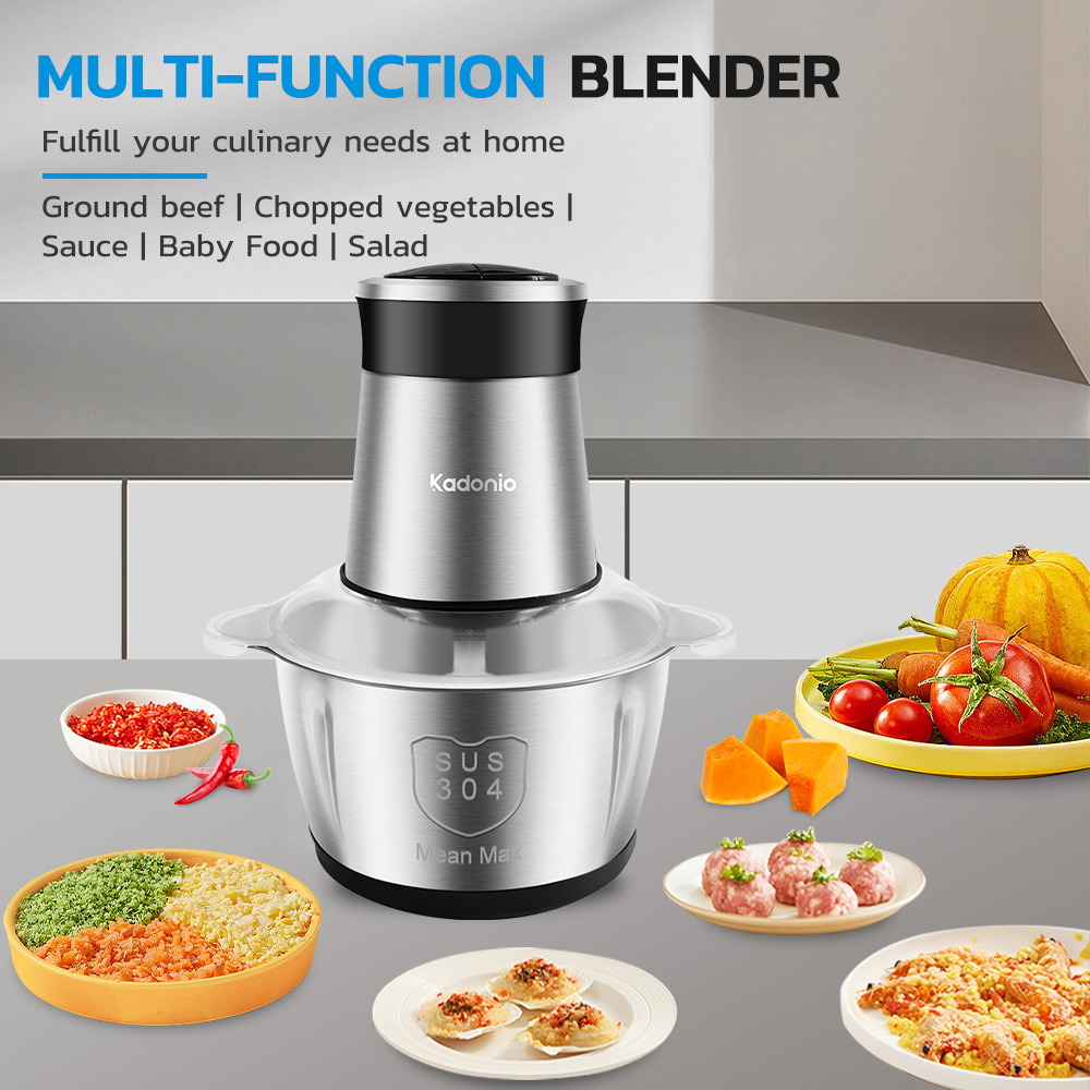Kadonio Blender Food Processor Meat Grinder 2L Electric Chopper Blander ...