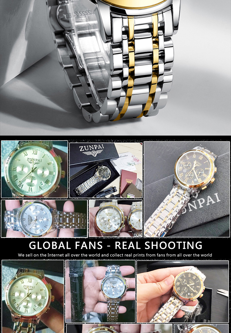 Jam Tangan Lelaki ZUNPAI Original Watch for Men Waterproof Stainless ...