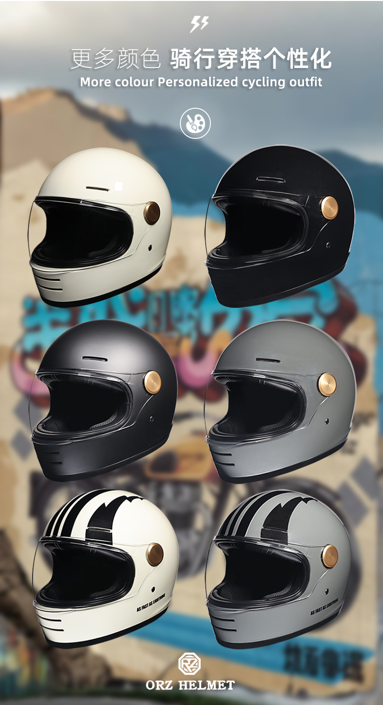 Motorcycle full-face helmet unisex dual-mirror helmet dust-proof anti ...