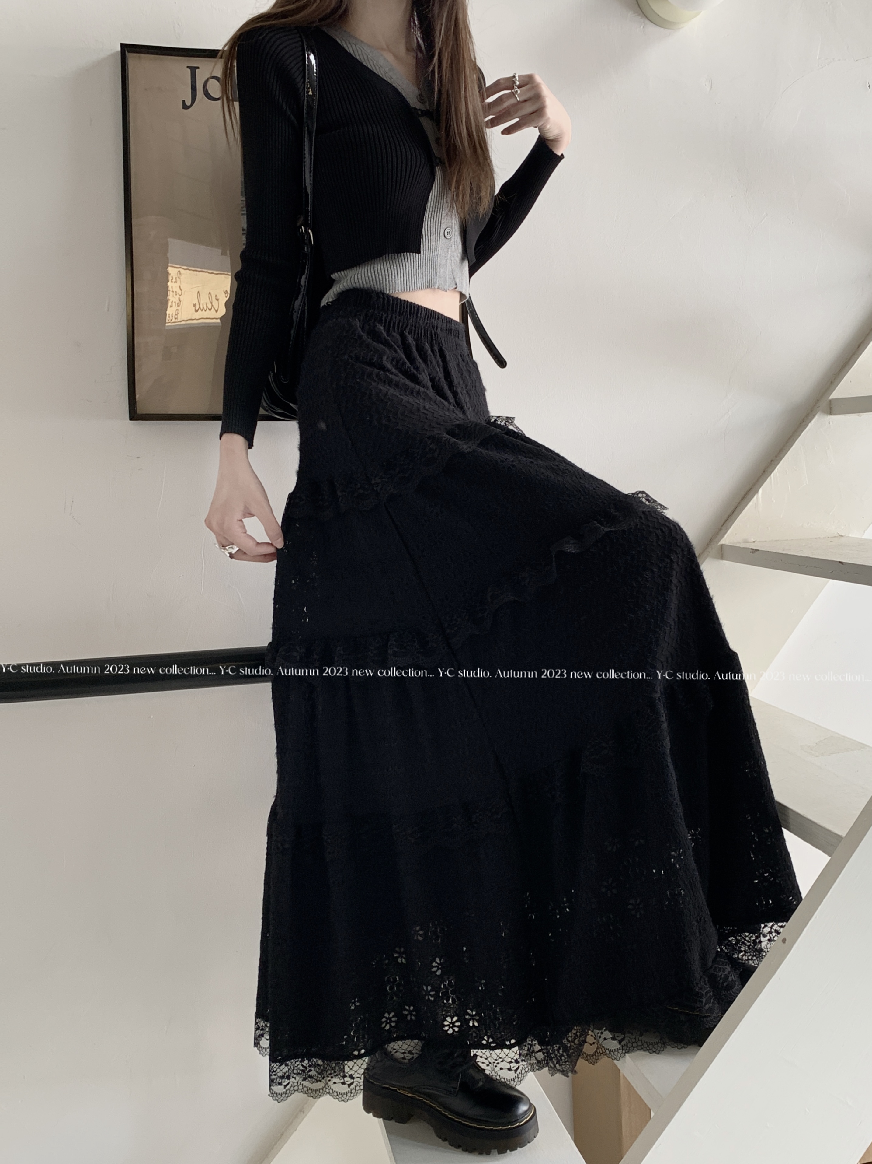 Alisa.Sonya Womens Elegant Floral Lace Elastic High Waist Cascading ...