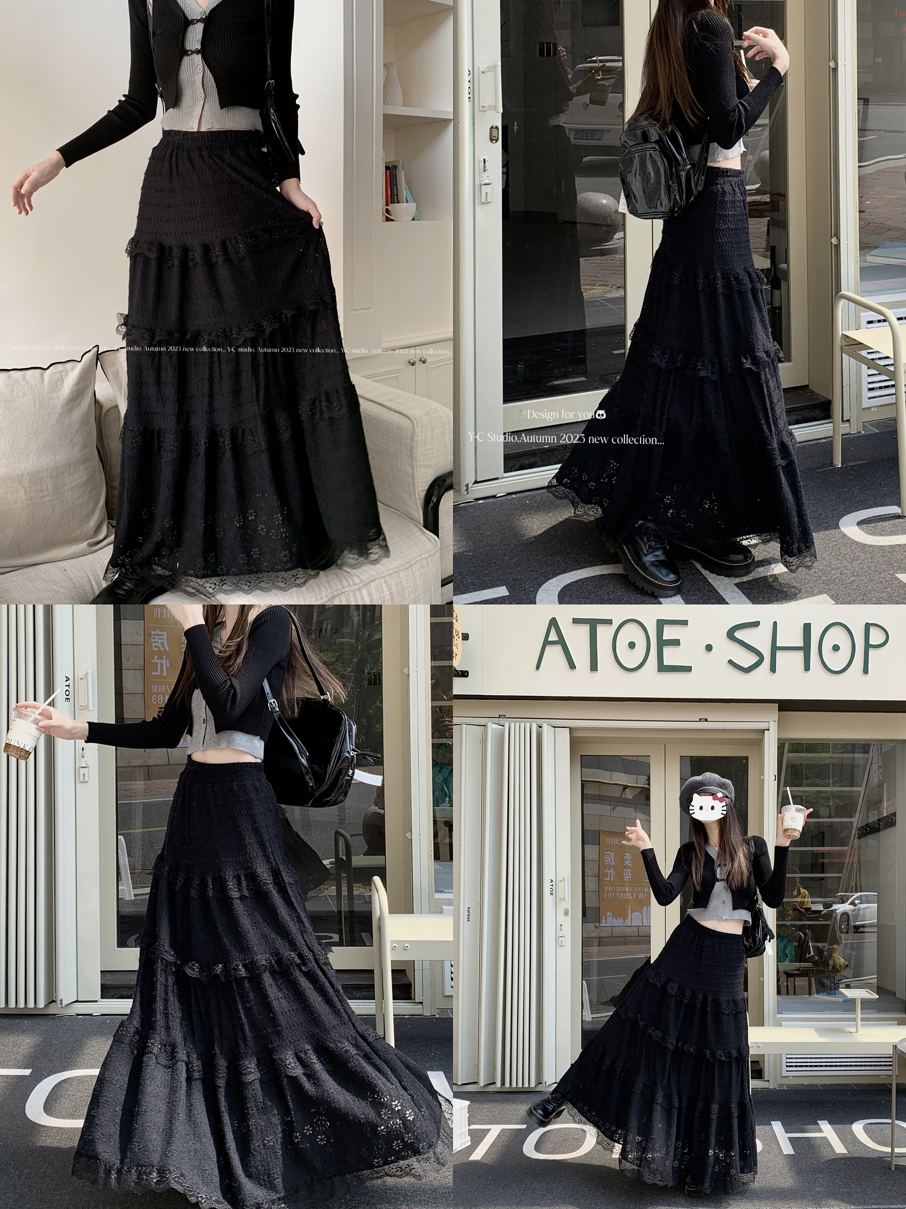 Alisa.Sonya Womens Elegant Floral Lace Elastic High Waist Cascading ...