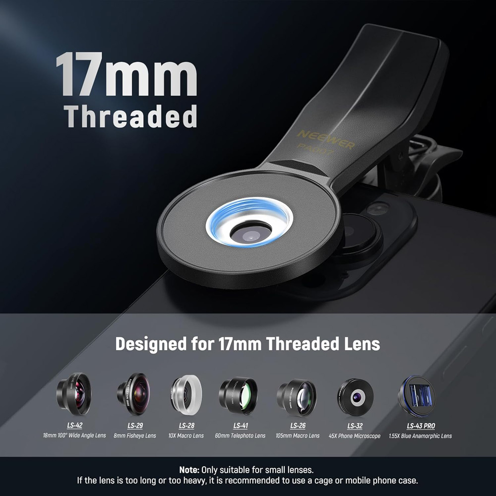 NEEWER Universal Phone Clamp For Threaded Lens (17mm) PA007 | Shopee ...