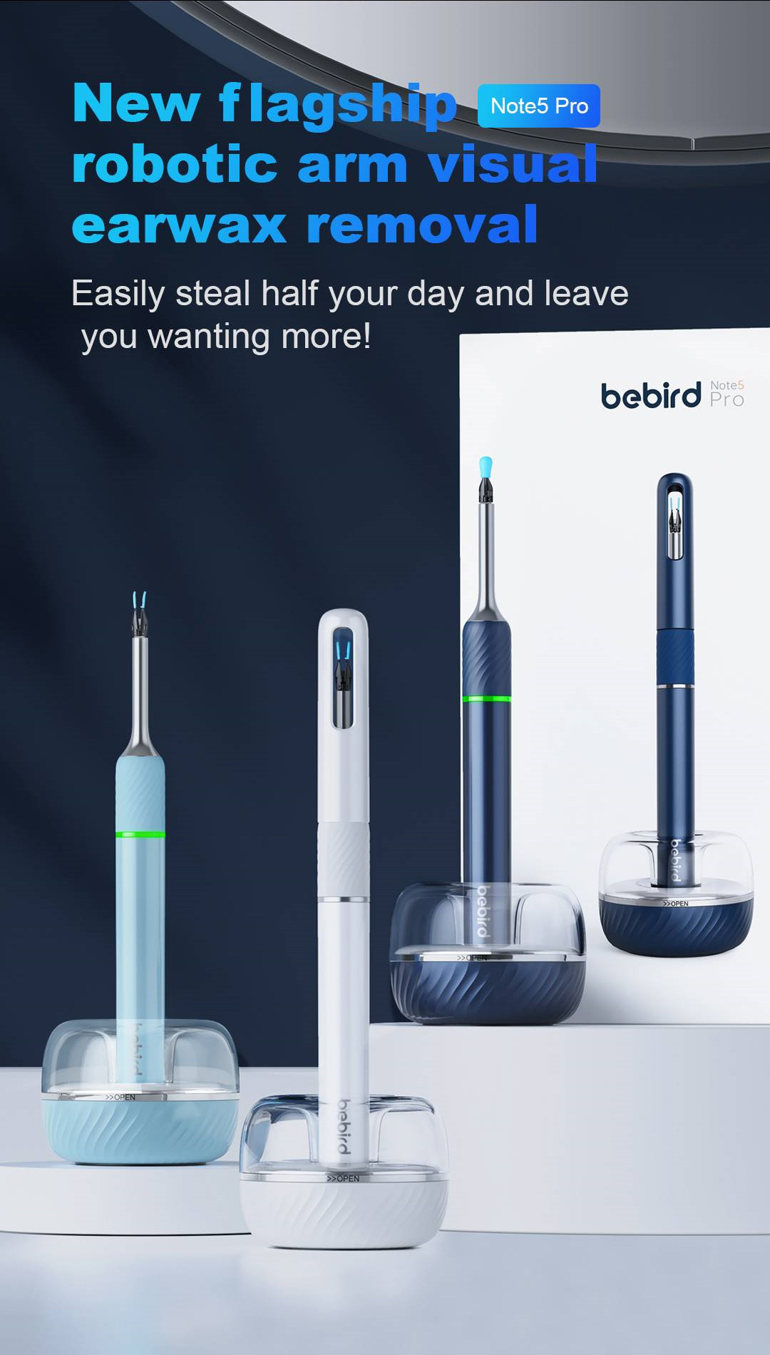 Bebird Note5 Pro 3 in 1 Multifunctional Earwax Removal Tweezers Kit ...
