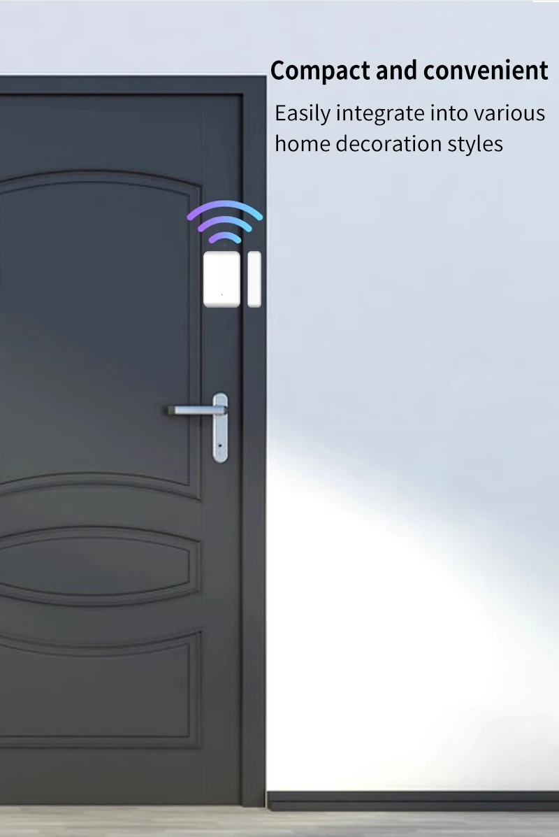 TTLOCK Smart Lock Compatible Door Sensor 2.4GHz Door Contact Status ...