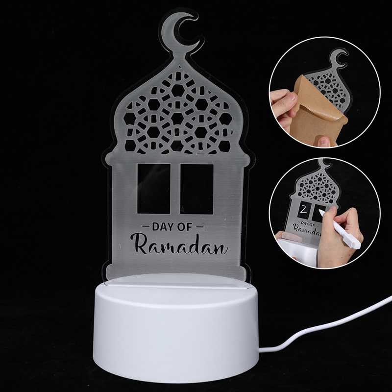 Raya Decoration Ramadan Countdown Calendar Night light Table Ornament ...