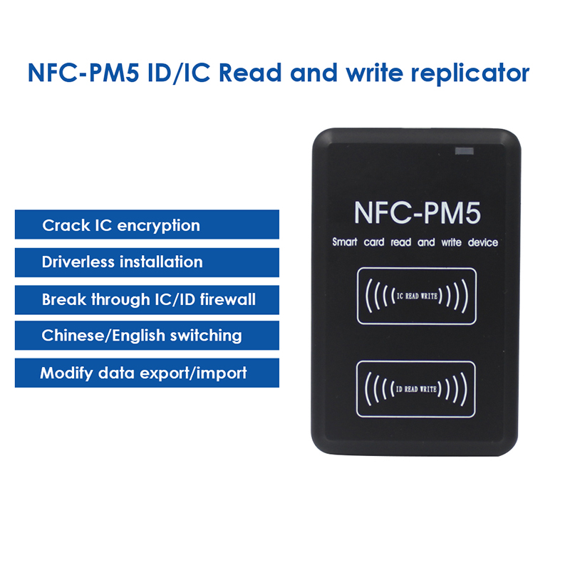 Dual-frequency 125KHZ 13.56MHZ NFC PM5 IC/ID Duplicator RFID Reader Full Writer Decoding ...