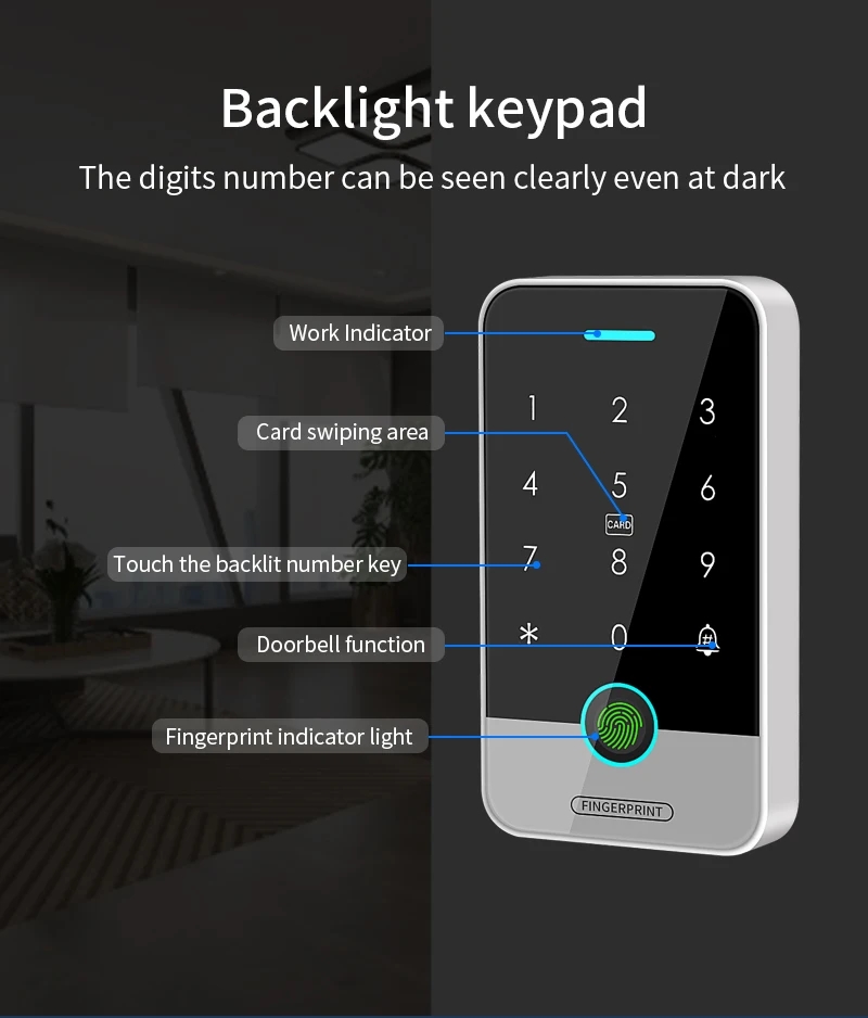 IP67 Access Control Door system Tuya RFID 13.56Mhz NFC Bluetooth Fingerprint Keypad work with ...