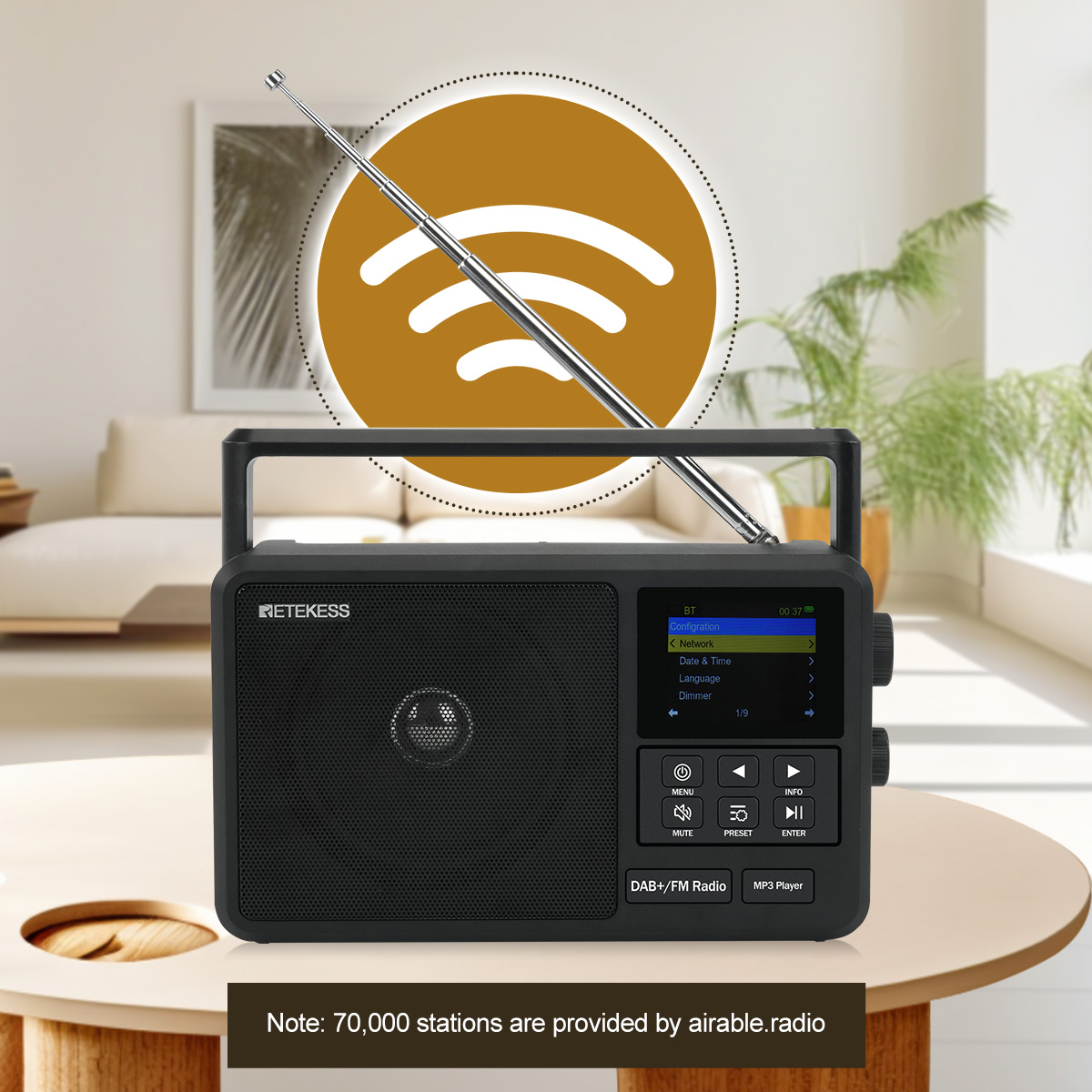 Retekess TR640 WI-FI Internet Radio FM Portable DAB Wireless Connection ...
