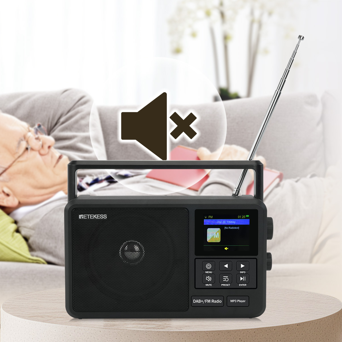 Retekess TR640 WI-FI Internet Radio FM Portable DAB Wireless Connection ...