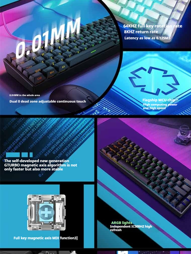 Carotmas Mars68 three mode e-sports magnetic axis keyboard, 8k return ...
