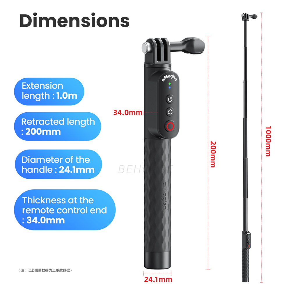Universal Remote Control Selfie Stick Extended Selfiestick For Insta360 ...