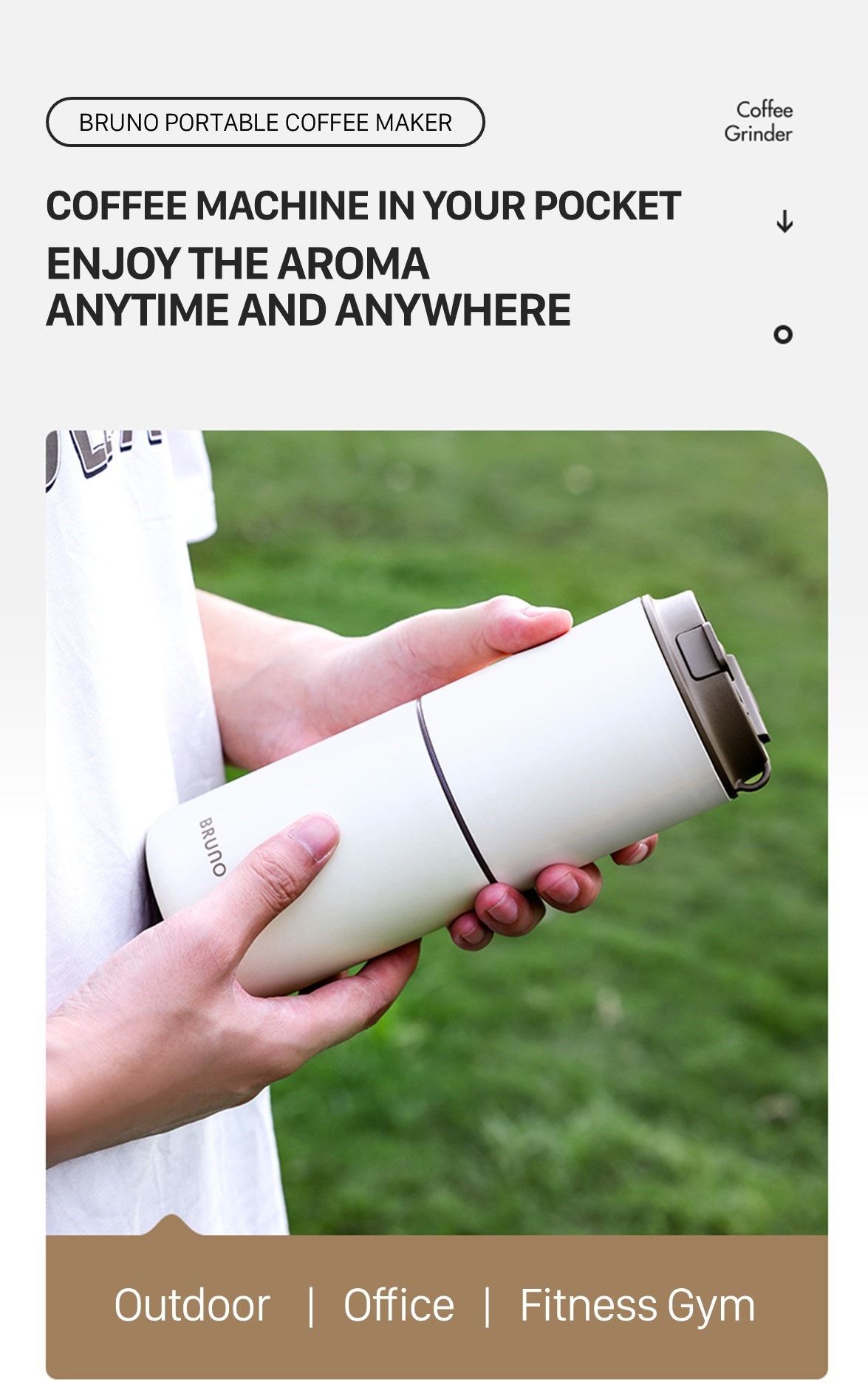 BRUNO Portable Coffee Machine Semi-Automatic Maker Travel Coffee Cup ...